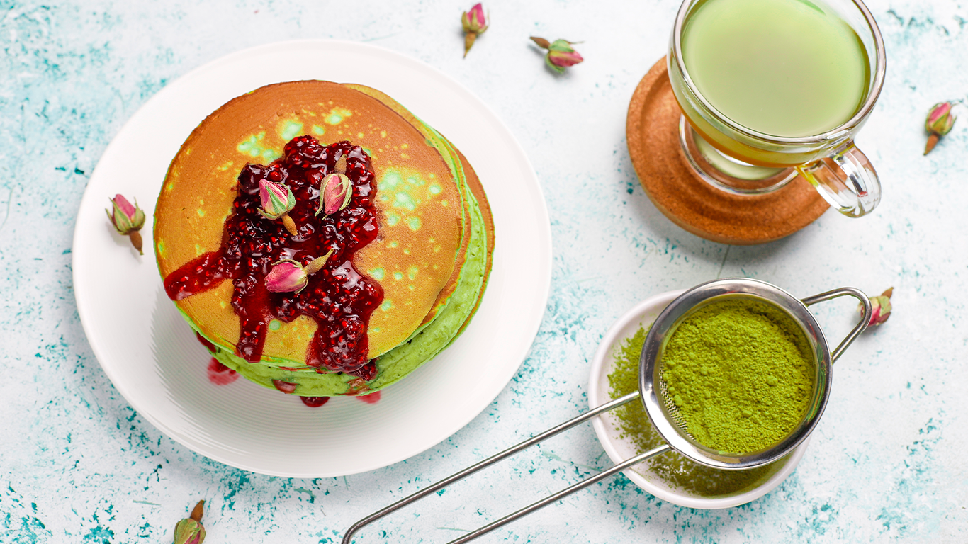 Receta: PanCakes Matcha - Cacao - Terramater Super Foods